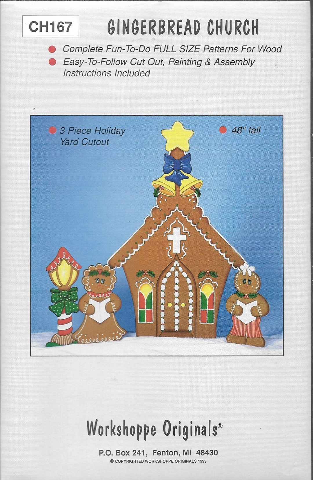 GINGERBREAD CHURCH Woodcraft Plans | Full-size Pattern, the Winfield ...