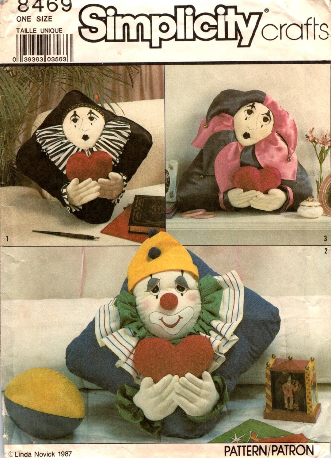 Very Vintage Clowns Sewing Craft Pattern, 3 Styles Including Jester ...