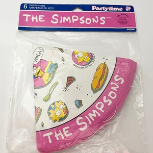 THE SIMPSONS Birthday Party Favors 1990 Large Lot Party for 6, Hats ...