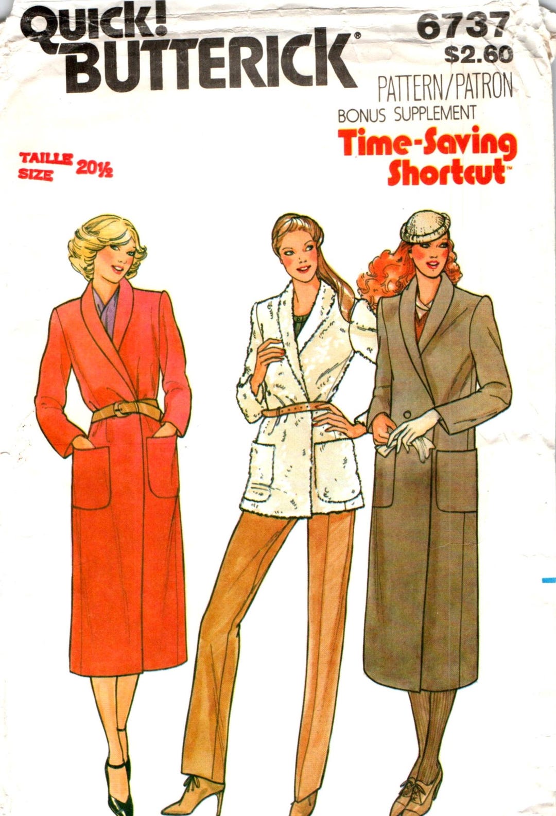 Half Size JACKET & COAT Sewing Pattern by Quick Butterick Time Saving ...