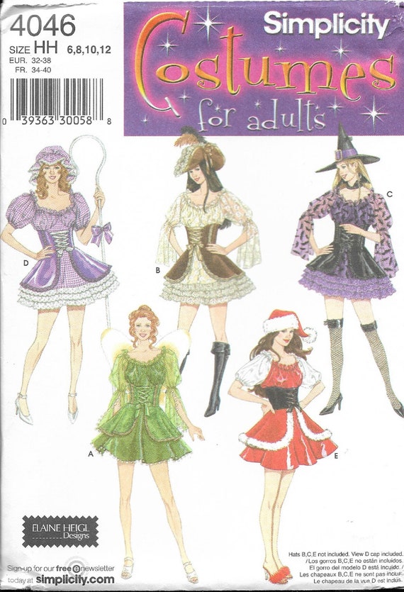 ADULT COSTUMES Patterns Sexy Short Dresses Sizes 6 8 10 12 - Etsy UK
