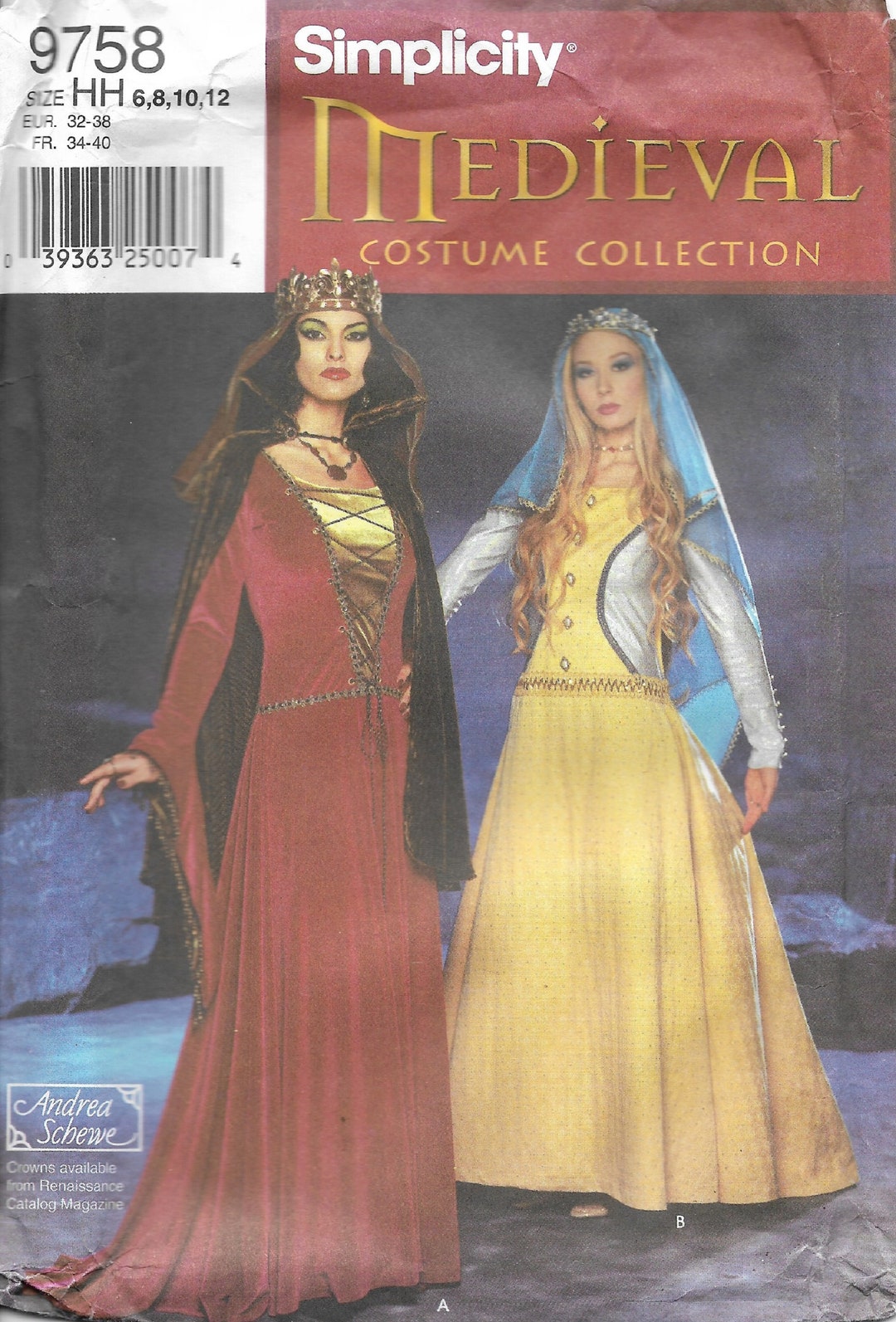 Vintage Medieval Renaissance Costume Sewing Pattern Misses - Etsy