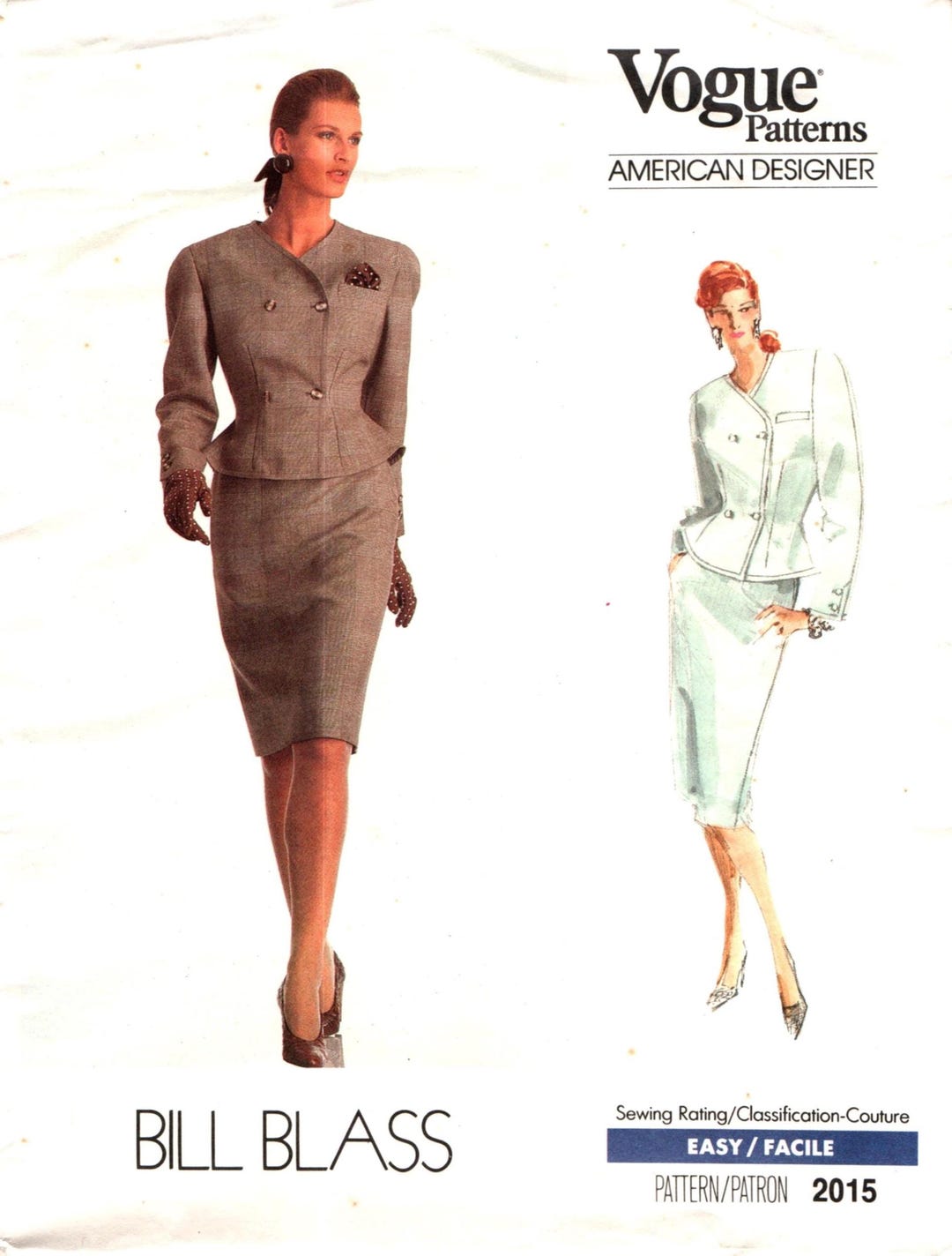 Easy Vogue American Designer BILL BLASS Sewing Pattern 2015 Jacket ...