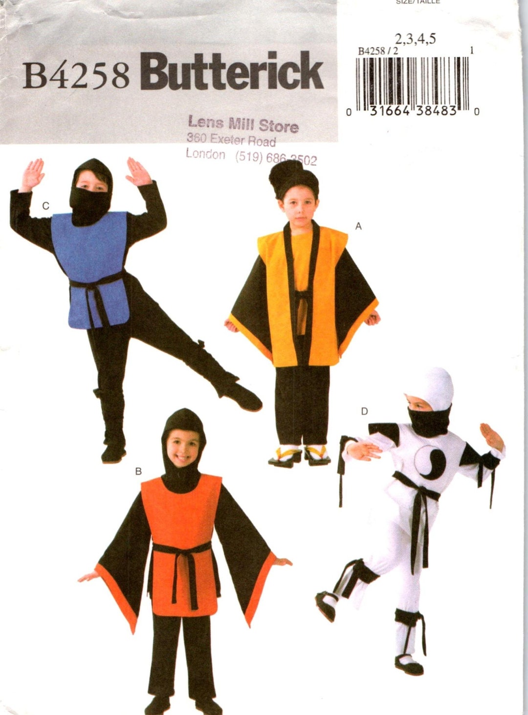 Easy Ninja, Karate Asian Costume Sewing Pattern for Toddler, Children ...