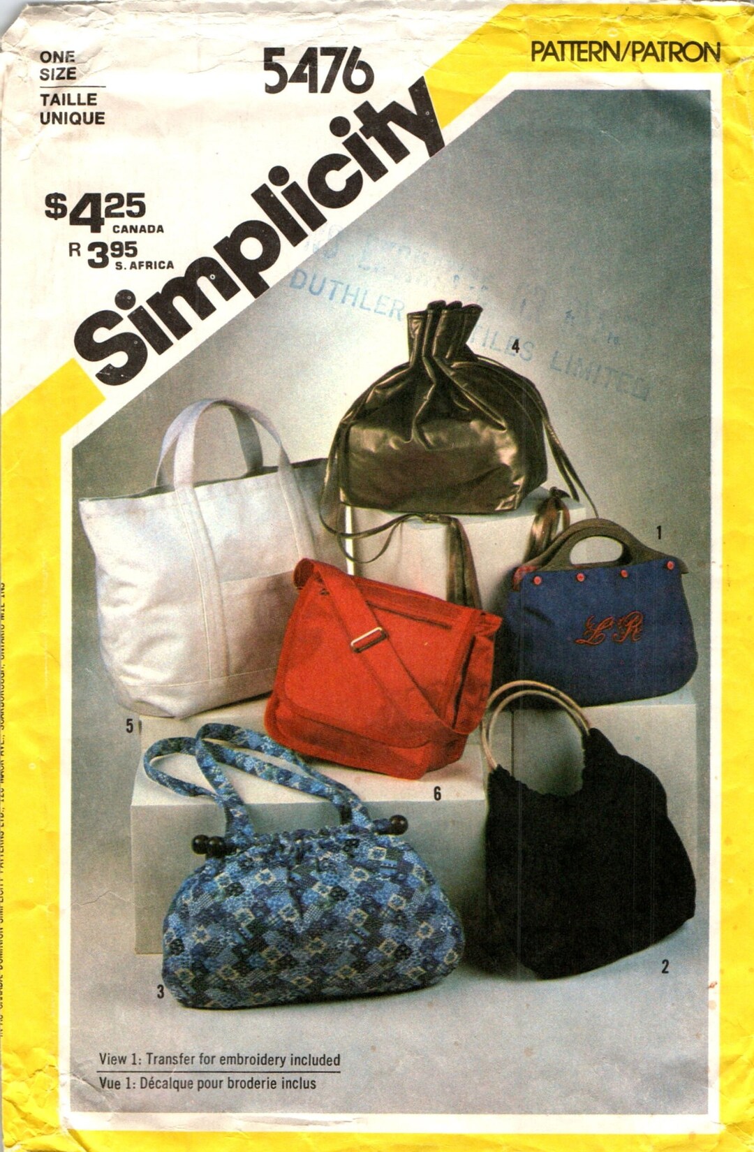 Purses, Bags and Totes Craft Sewing Pattern, Fabric Fashion Unique With ...