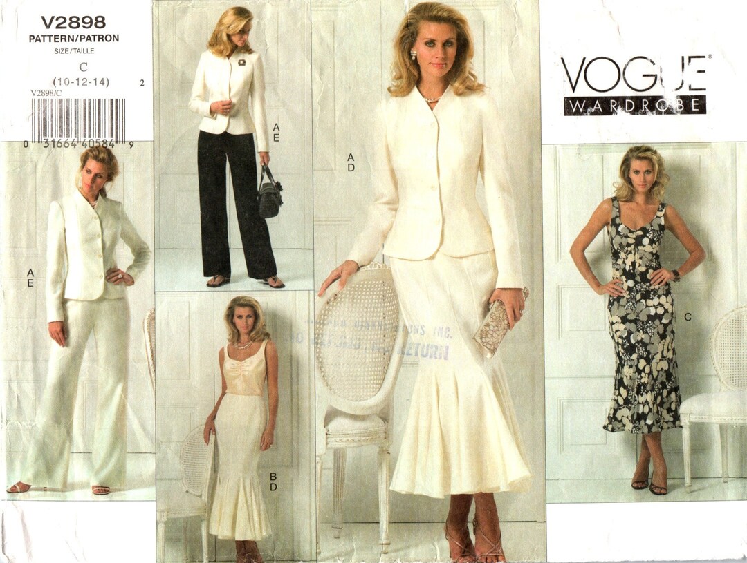Vogue Wardrobe Ensemble Sewing Pattern, Petite Jacket Top Dress Skirt ...