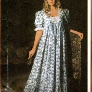 VICTORIAN NIGHTGOWN, ROBE Sewing Pattern, Size 6 8 10 12 14 16 Teresa ...