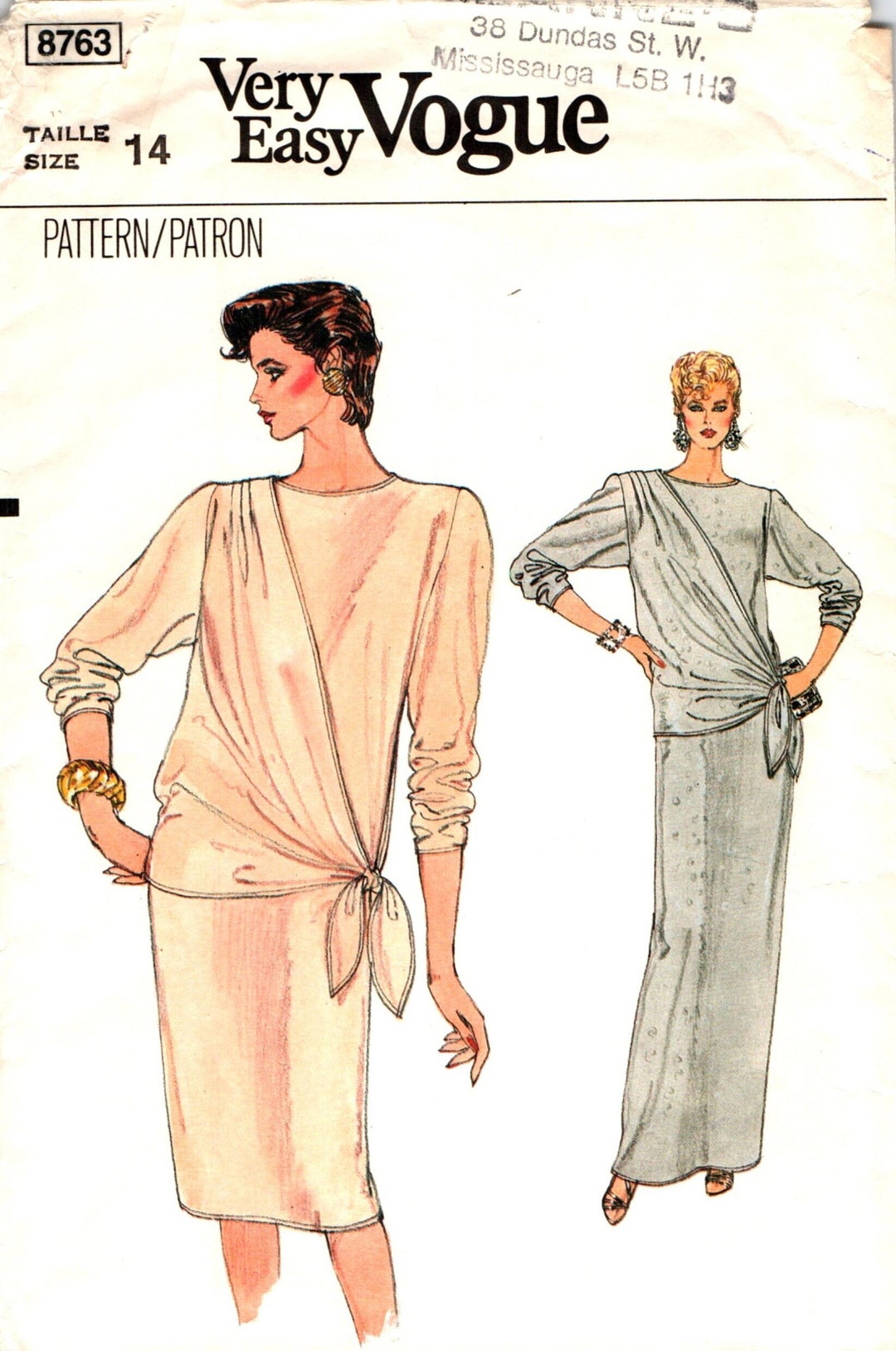 Very Easy Vogue Wrap Dress Sewing Pattern 8763 for Women Misses Women ...