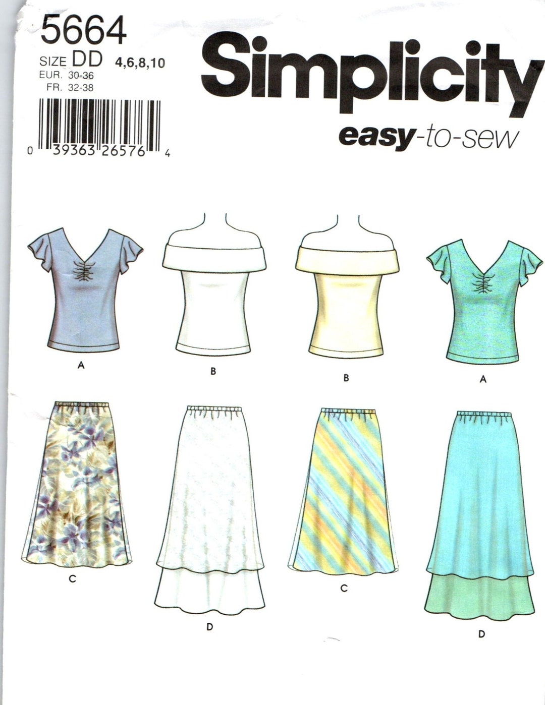 Easy to Sew off the Shoulder or Flutter Sleeves Tops and Pull on Skirts ...