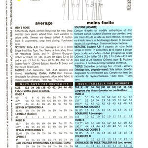 Clergy Robe, Vestment Garment Sewing Pattern for Men Women Size 32 34 ...