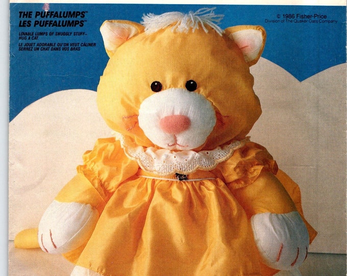 CAT PUFFALUMP Toy Craft Sewing Pattern, Mccall's 3016 854 Stuffed ...