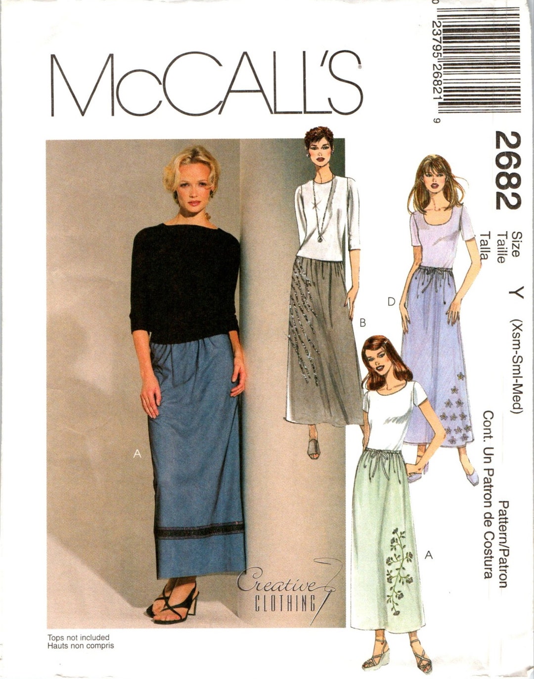 Mccalls Easy Pull on Skirts Sewing Pattern 2682, Women Misses Size 4 6 ...