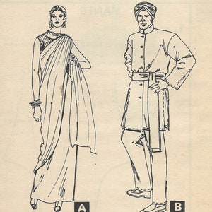 Eastern Indian Costume Pattern Size Medium Sari Shirt Drop - Etsy
