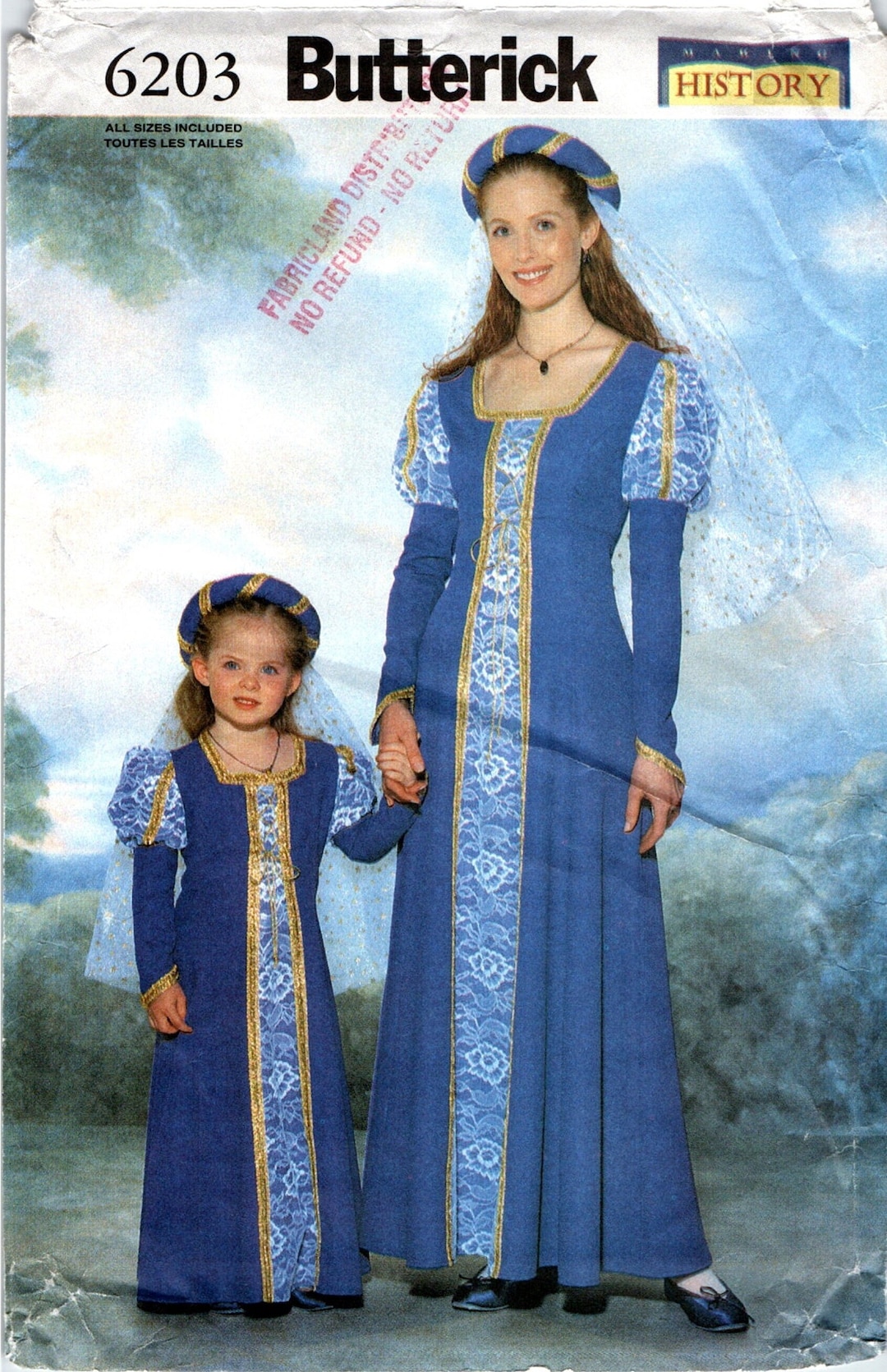 Renaissance, Princess Costume Sewing Pattern, Adult Child Mother ...