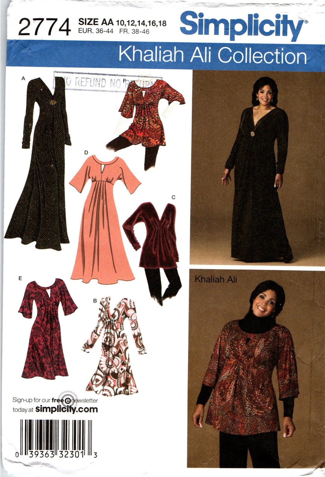 Sewing Patterns DRESS | Tunic (size 10-18) KHALIAH Ali Collection ...