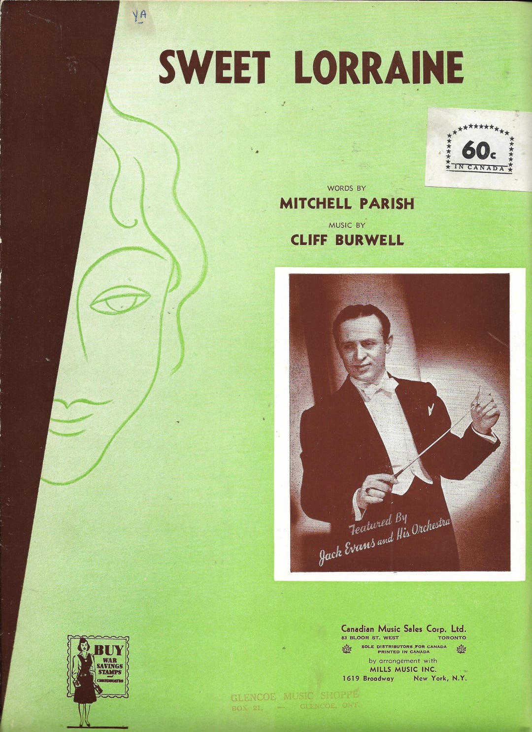 Sweet Lorraine, Antique Sheet Music From 1928, Standard Notation, Words by Mitchell Parish ...