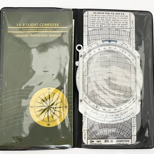 1967 E6-B FLIGHT COMPUTER Complete With Instruction Manual, Black ...