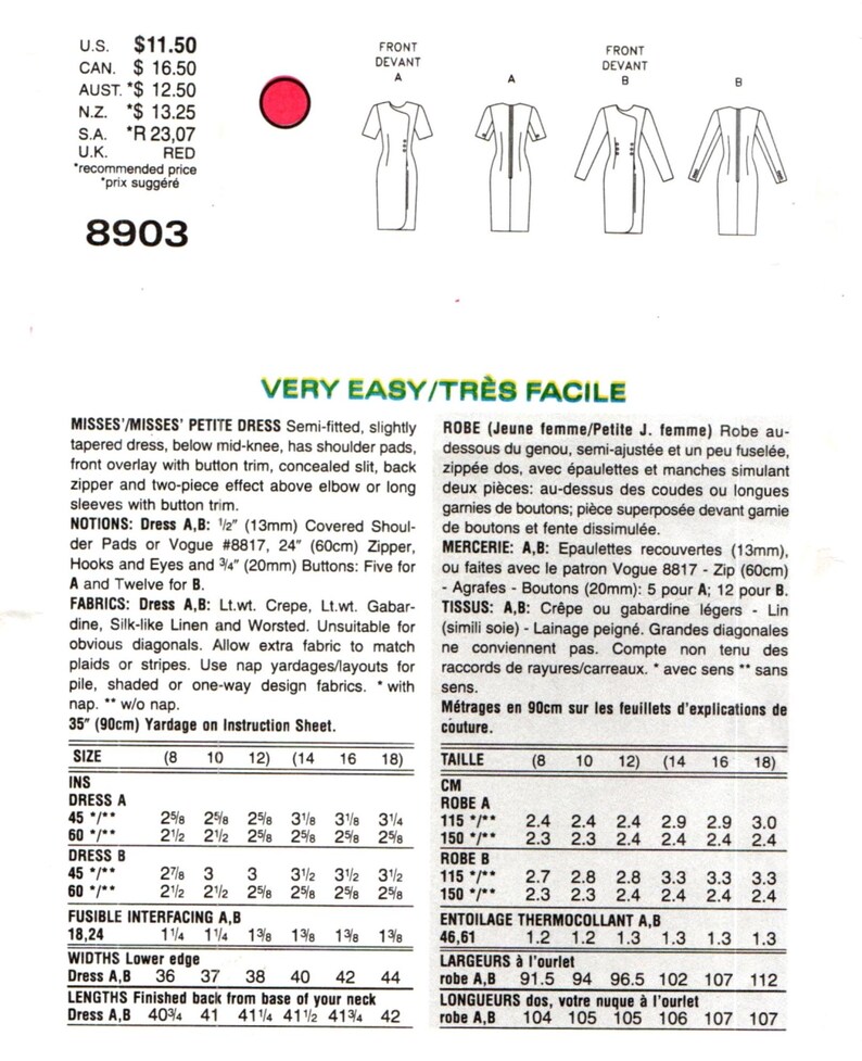 Petite Sewing Patterns, Dress | Dresses (size 14-18) Very Easy Very ...