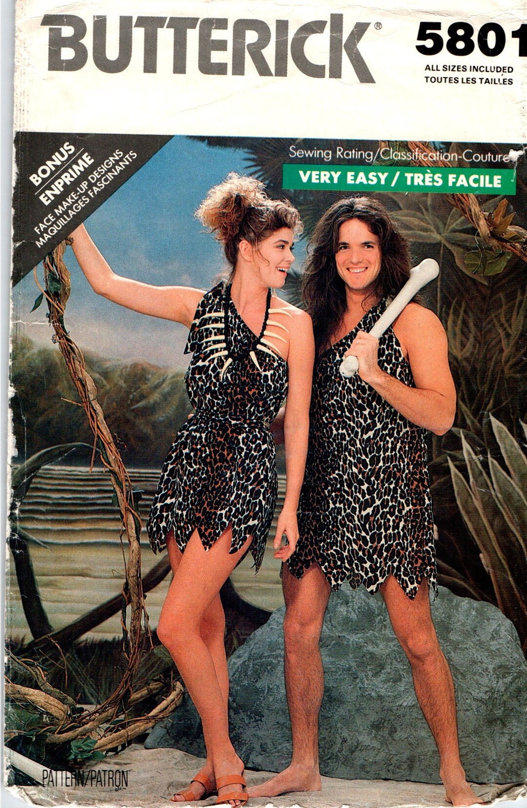 UNISEX CAVEMAN CAVEWOMAN Sewing Pattern Men Women Sizes 6 8 10 12 14 15 ...