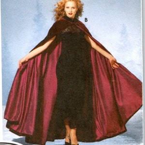 Flared Lined Cape Sewing Pattern for Women Misses Size 6 8 10 12 14 16 ...