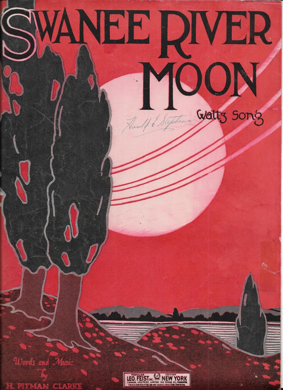 Antique Sheet Music From 1921, Swanee River Moon, A Waltz Song, Words ...