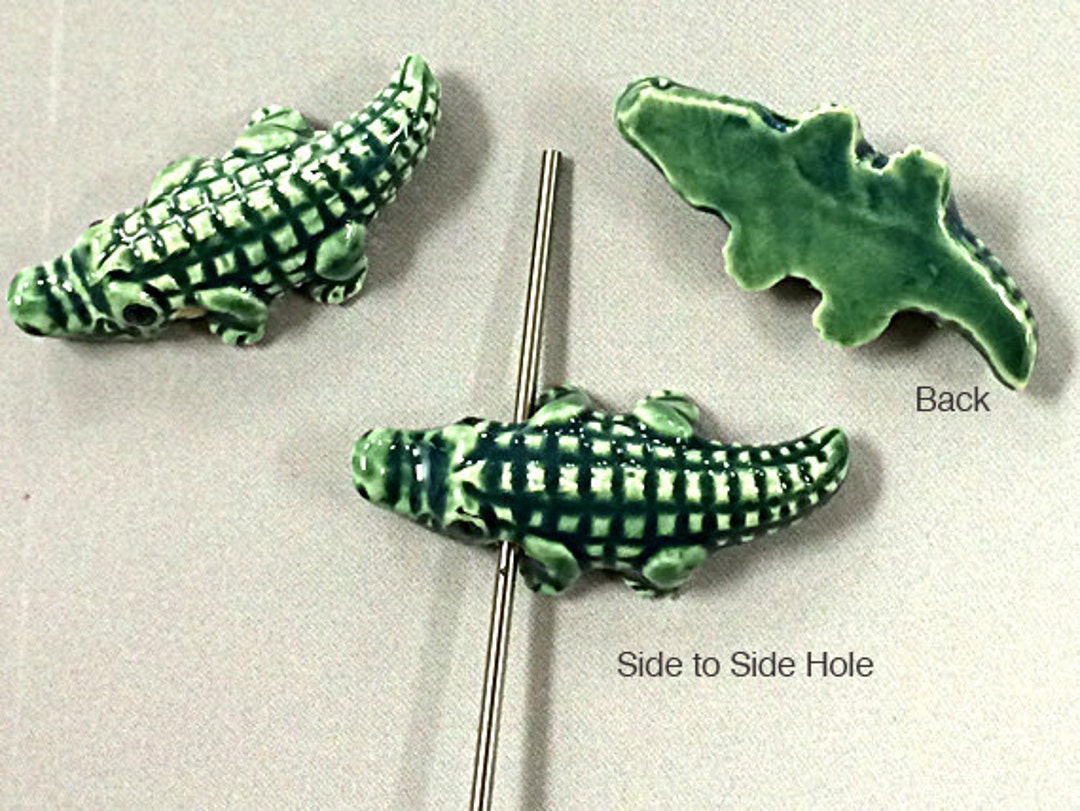 Large Alligator Beads Ceramic Glazed Handmade and Hand Painted, 2.6mm ...