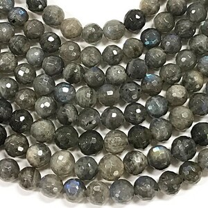 8mm Labradorite Faceted Round Gemstone 48 Beads Strand - Full 16 Inch ...