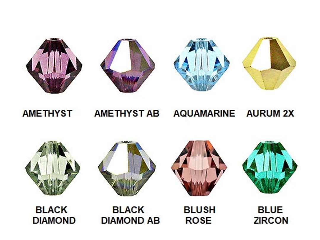 100 Pcs Swarovski®/preciosa 5328 Faceted Bicone Beads 3mm, European ...
