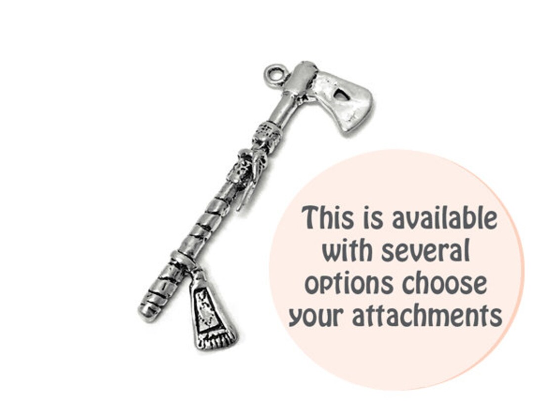 Tomahawk Charm Sterling Silver 36mm, Silver Indian Charms, Sterling ...