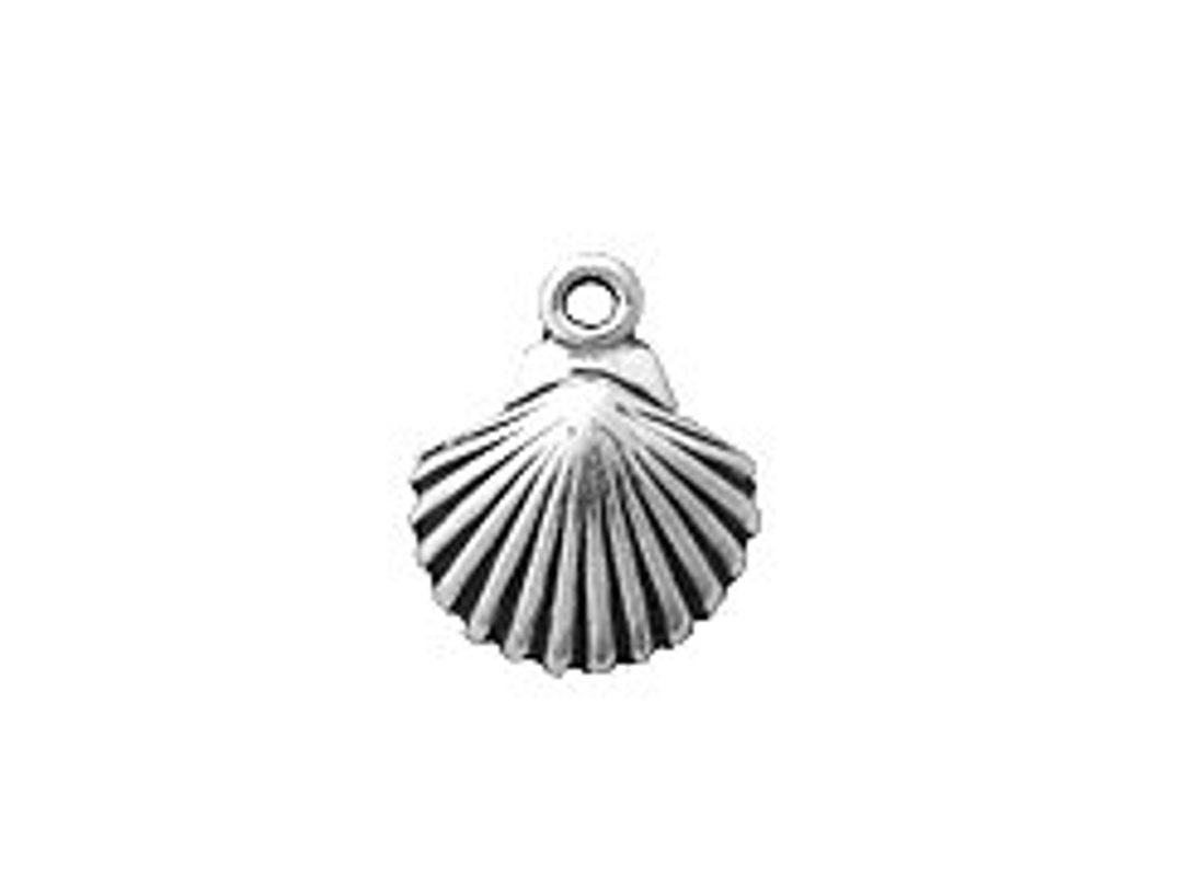 Shell Charm Sterling Silver 10mm, silver Shell Charms, Sterling Silver ...