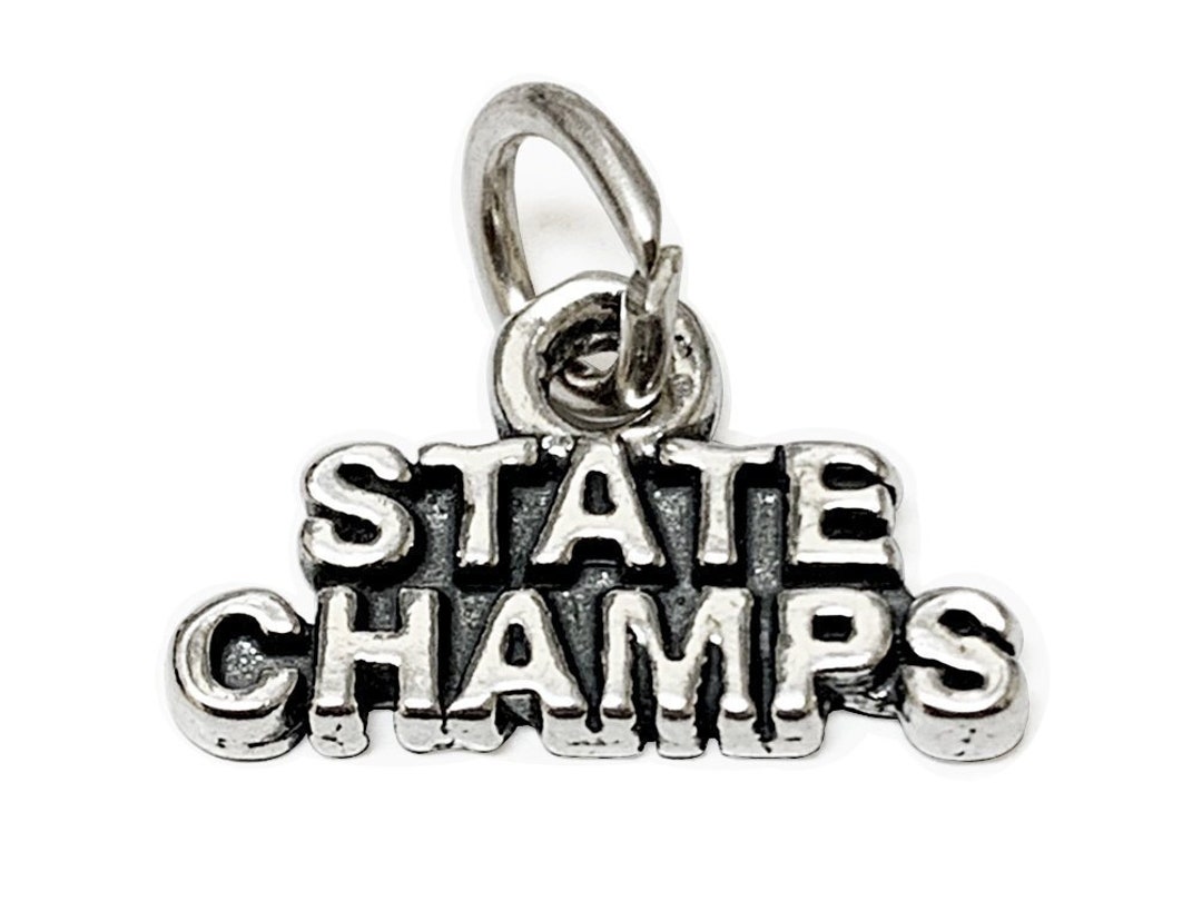 Sterling Silver State Champs Charm 9.5mm, Silver Sports Charms, .925 ...
