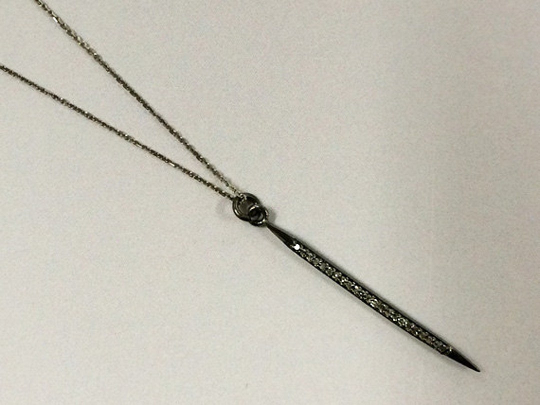Diamond Pave Spike Pendant, 40mm X 1.8mm, 1.5 Inch Diamond Pave Spike ...
