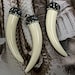 Pave Black Diamond Rhinestone Capped Bone Horn Pendant Cream ,3.25 ...