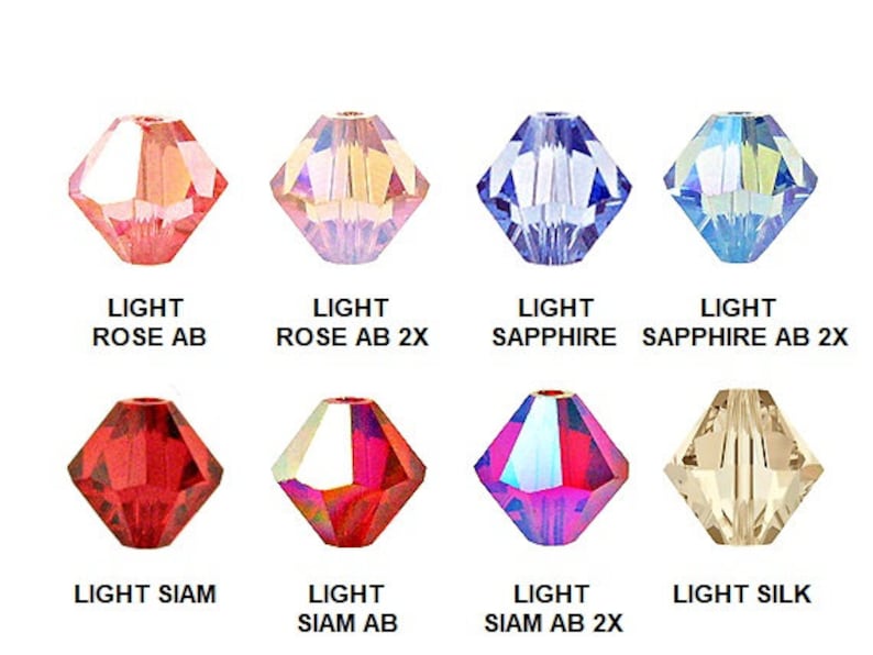 100 Pcs Swarovski®/preciosa 5328 Faceted Bicone Beads 3mm, European ...