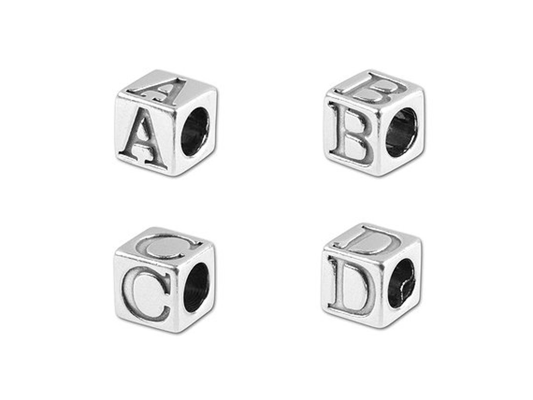 Choose Your Letters and Quantity 5.5mm Pewter Letter Cubes, Letter Cube ...