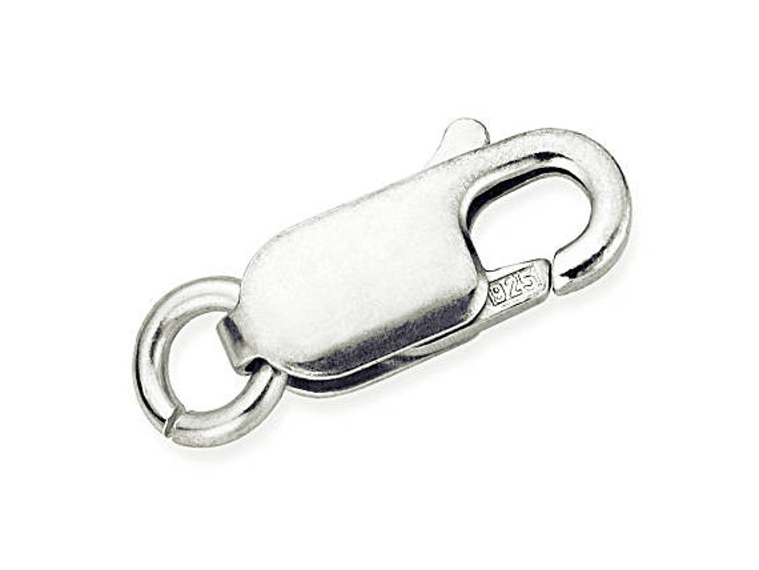 2pc 14mm Sterling Silver Lobster Claw Clasp With Ring, Rectangular ...