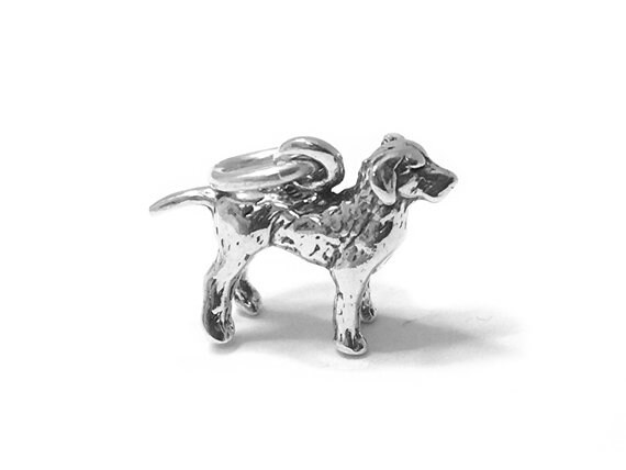 Labrador Charm Sterling Silver 12mm, Retriever Charms, Sterling Silver ...