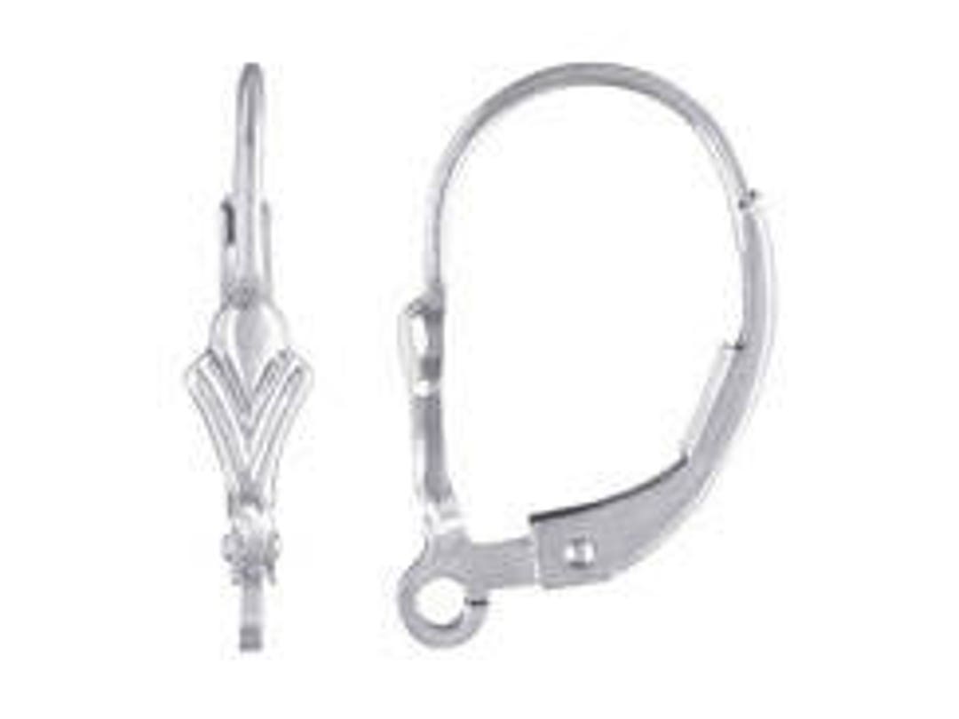 1 Pair Lever Back Ear Wires 15.5mm Sterling Silver Leverback Earring W ...