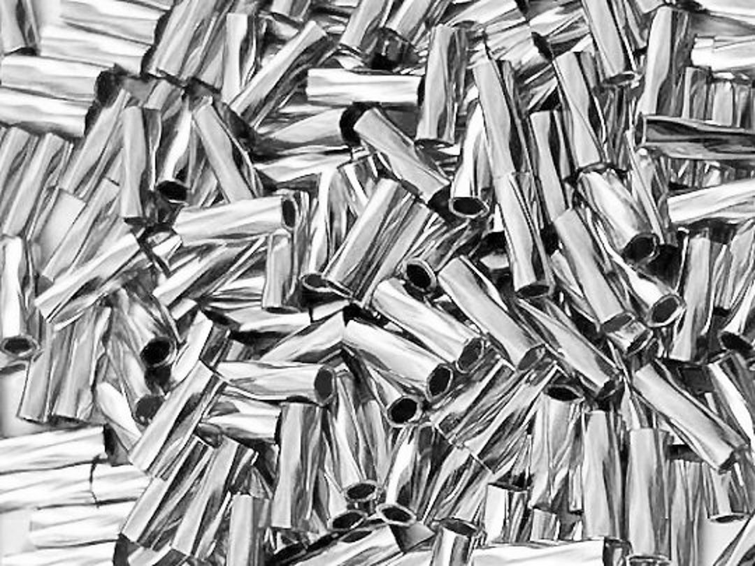 25 Pc Sterling Silver Twist Tube Beads 1x8mm Smooth Seamless Tubes, 1mm ...