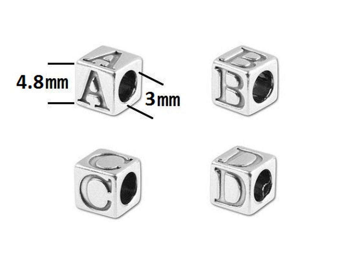 Choose Your Letters and Quantity Sterling Silver Mini Letter Cubes, 4 ...