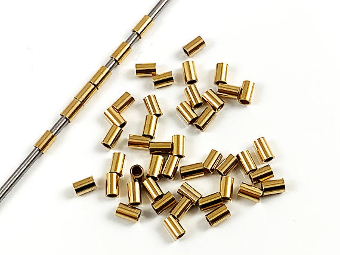 20 Pc 2 X 3mm 14K Gold Filled CRIMP Tube Beads, 14K Gold Filled ...