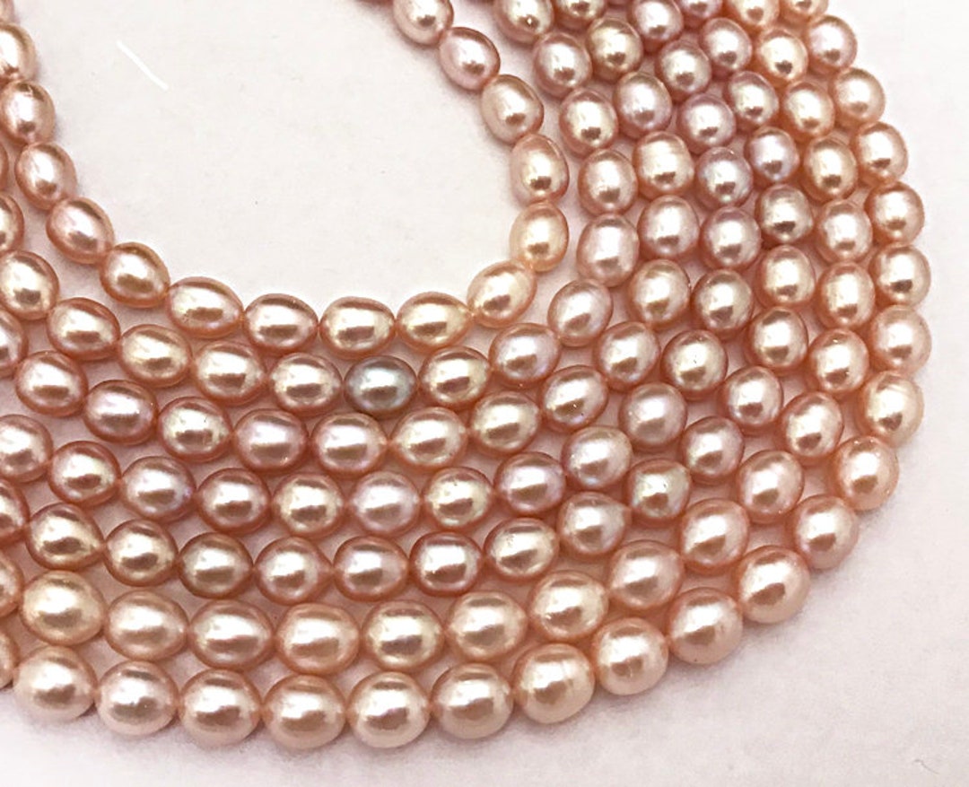 Freshwater Light Peachy Pink 8x9mm Oblong, 16" Strand, 44pearls ...