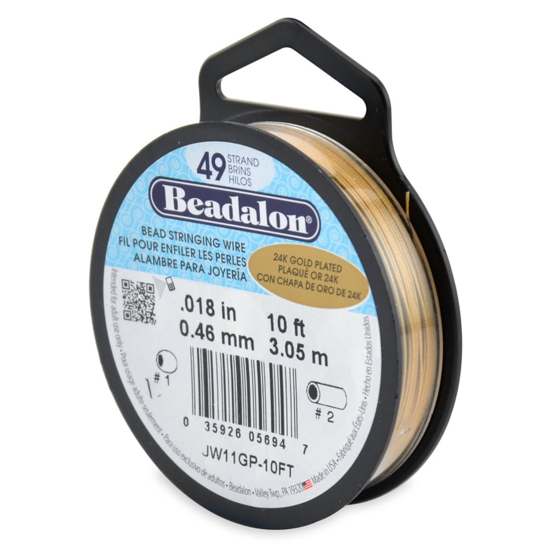 10 Feet Beadalon 49 Strand Bead Stringing Wire Bright 0.018 Inch 0.46mm, 10 Ft 49 Strand ...