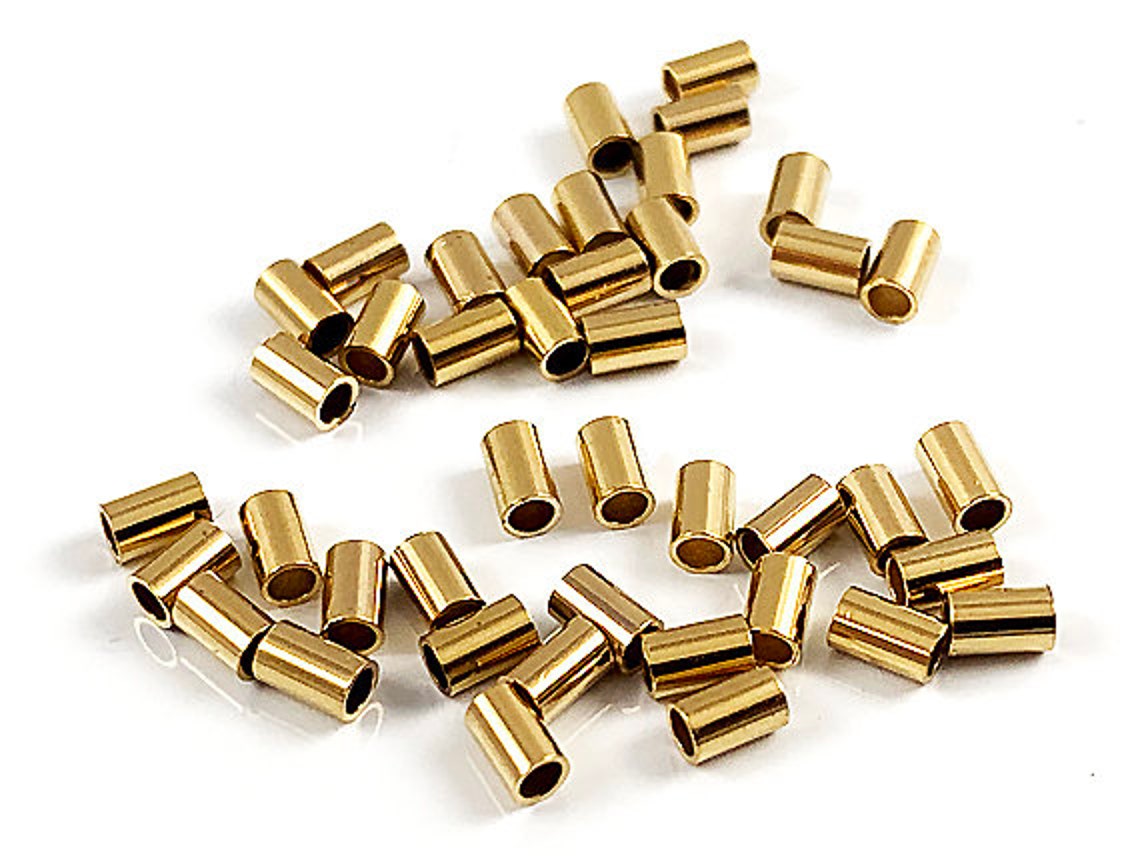 20 Pc 2 X 3mm 14K Gold Filled CRIMP Tube Beads, 14K Gold Filled ...