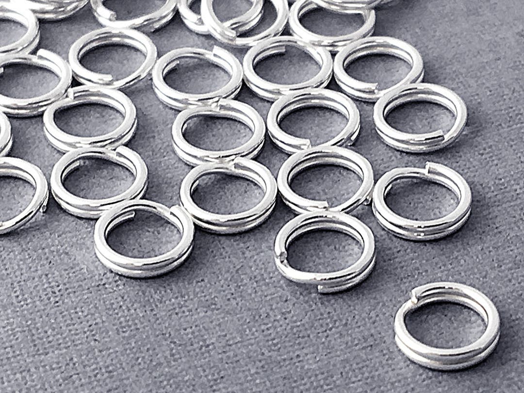 6mm Split Ring Sterling Silver Heavy Duty, Round Stronger Heavy Duty ...
