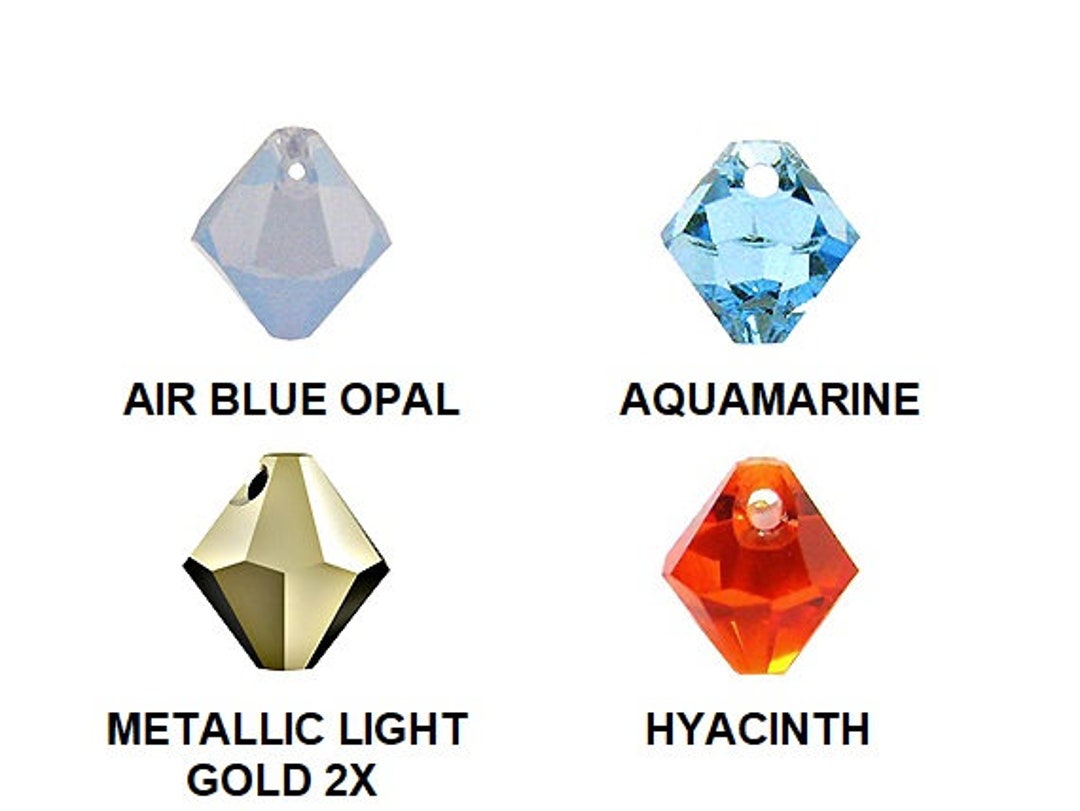 24 Pcs Swarovski® 6301 Faceted Top-drilled Bicone Beads 6mm, Swarovski ...