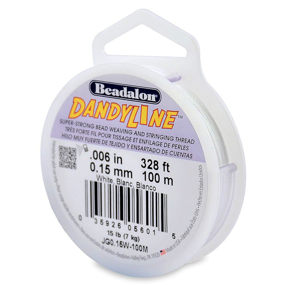 Beadalon Dandyline 0.006" (0.15 Mm) White 328 Ft (100 M) Braided ...
