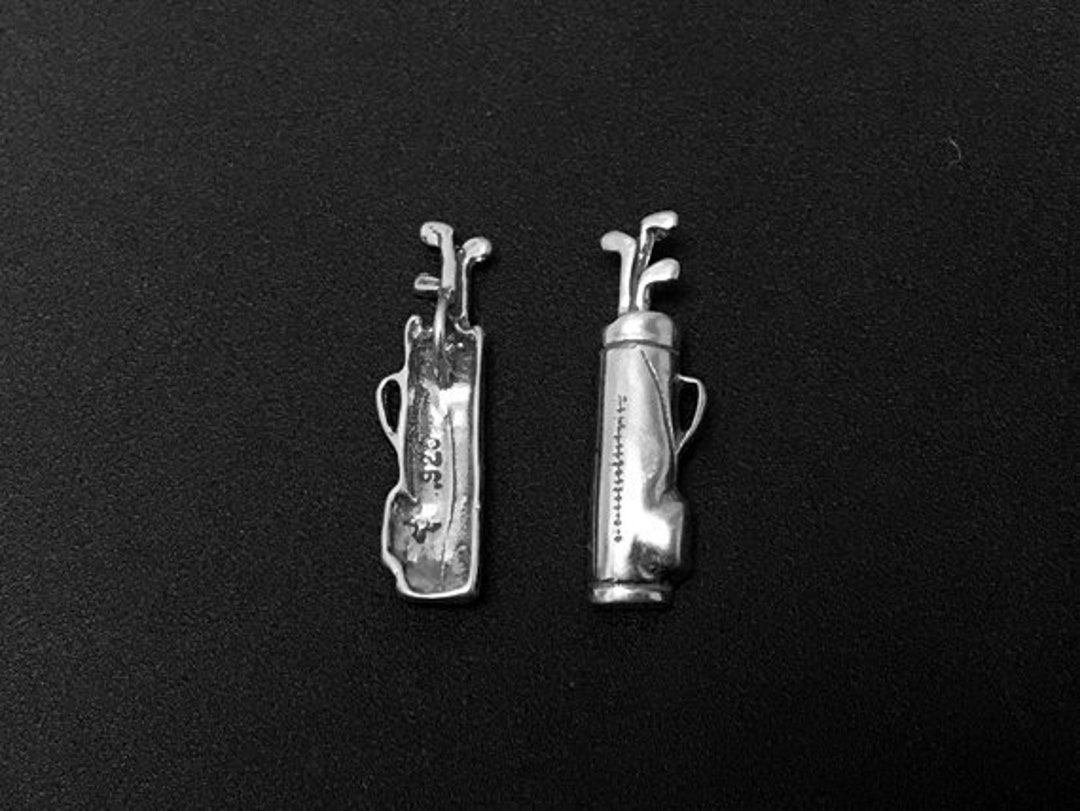Golf Bag Charm Sterling Silver 23.5mm, Silver Golf Charms, Sterling ...