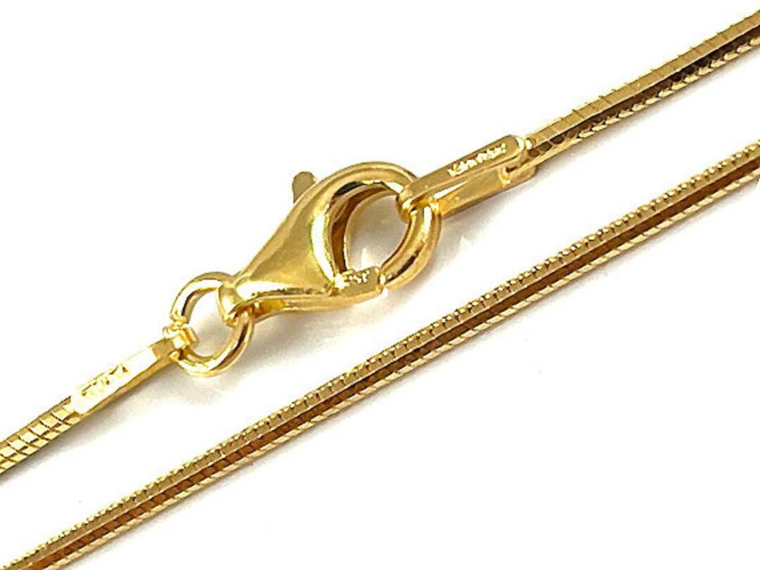 Gold Over 925 Sterling Silver Diamond Cut Finished Snake Chain 1.05mm ...