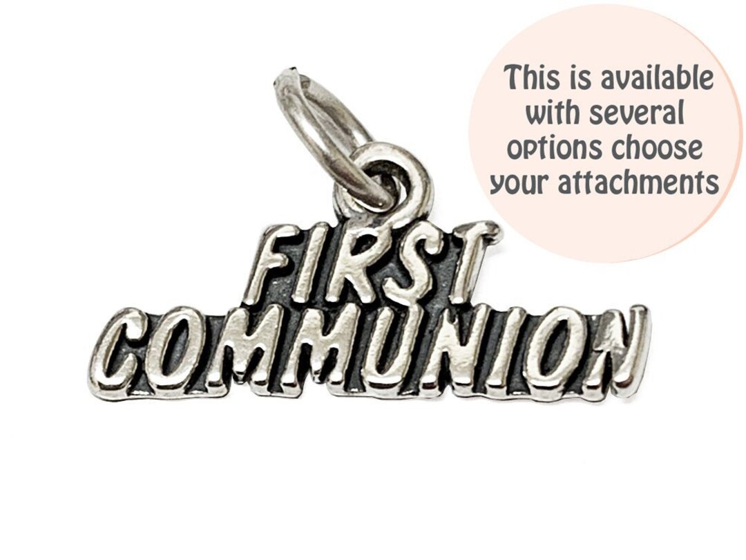Sterling Silver First Communion Charm 10.5mm, Religious Charm, .925 ...